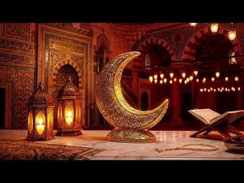 İslami Tablo 🌙🔇 | Altın Hilal ve Manevi Atmosfer | 4K İslami TV Ekran Tablosu | TV ART | Ekran Resmi