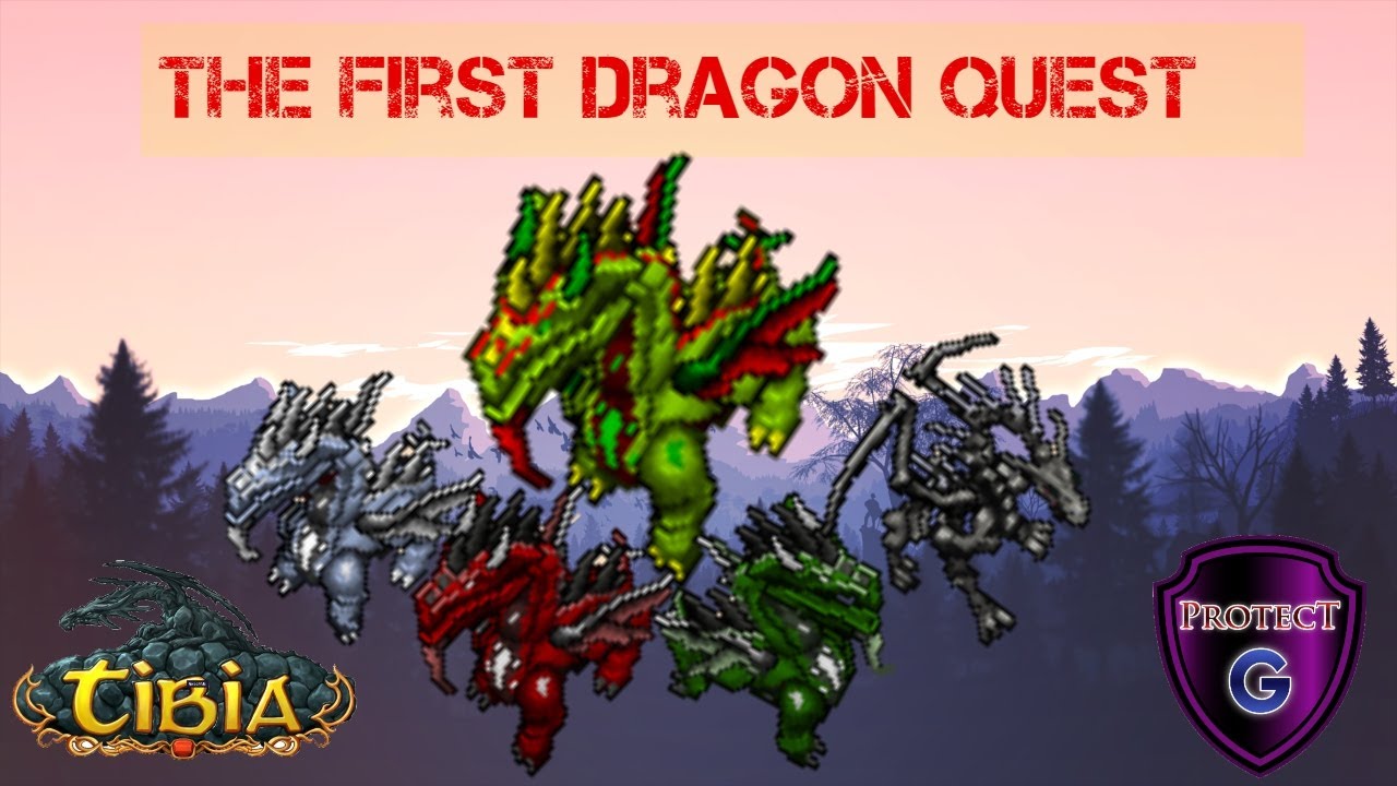Tibia Quest - The first dragon ( Acceso y boses lv 250+) - YouTube
