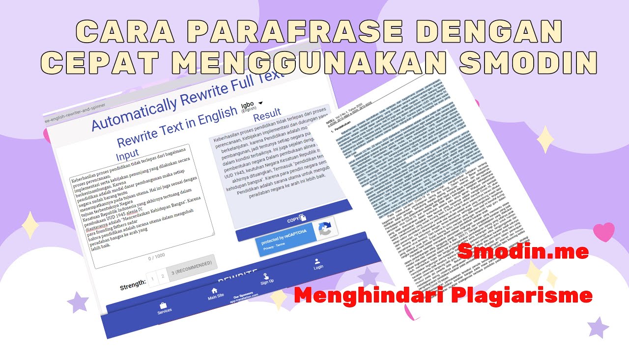 CARA PARAFRASE KALIMAT DENGAN CEPAT MENGGUNAKAN SMODIN - YouTube