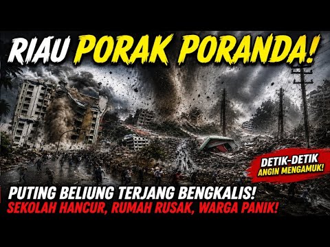 DETIK-DETIK PUTING BELIUNG TERJANG RIAU! Sekolah Hancur Rumah Rusak, Warga Panik Saat Angin Mengamuk