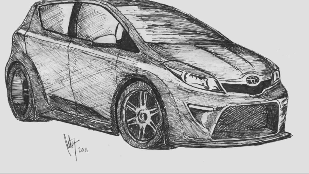 Drawing of the NEW 2012 Toyota Yaris - YouTube