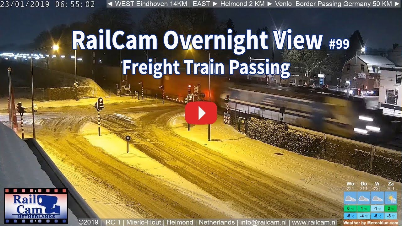 Railcam Overnight View Freight Passing #99 - YouTube