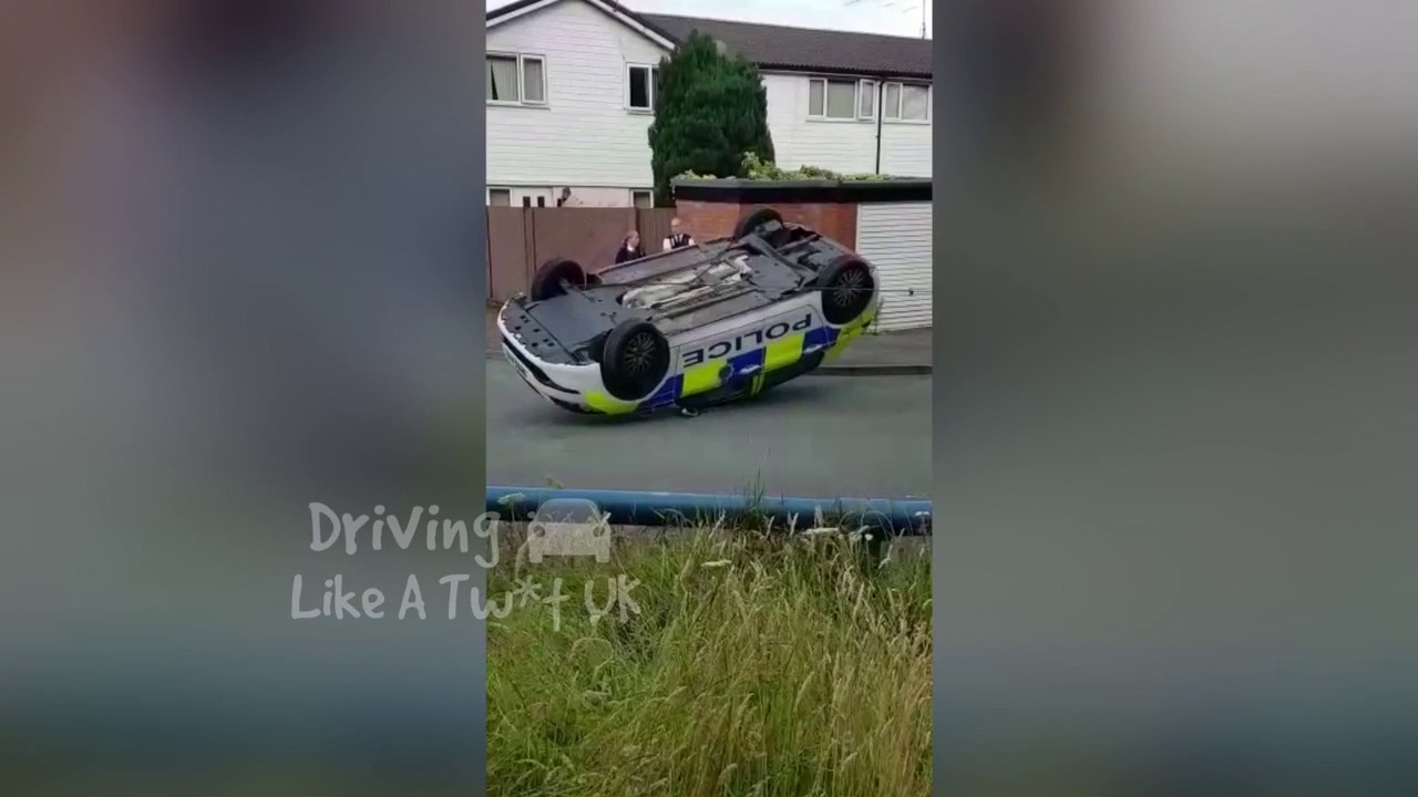 Police Car Tipped On It’s Roof - Driving like A Tw*t UK - YouTube