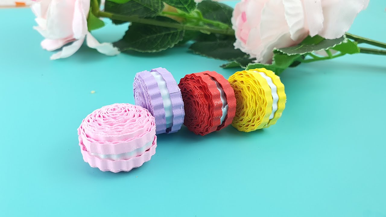 Colorful Macaron Quilling Paper - YouTube