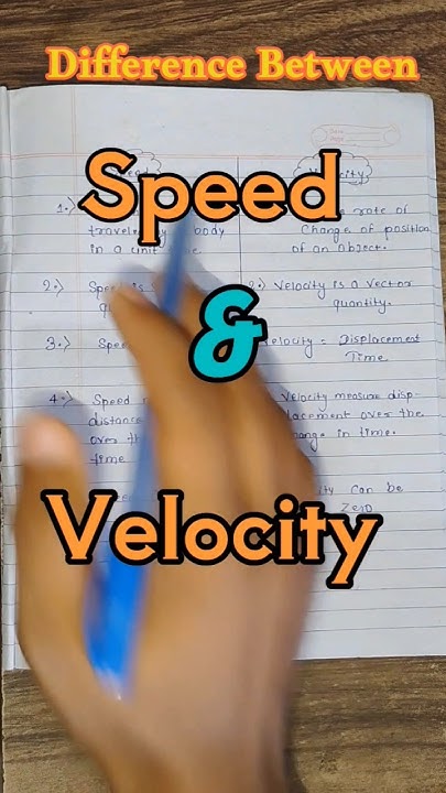 Difference between speed and velocity class 9 | speed and velocity| kamal kishor - YouTube