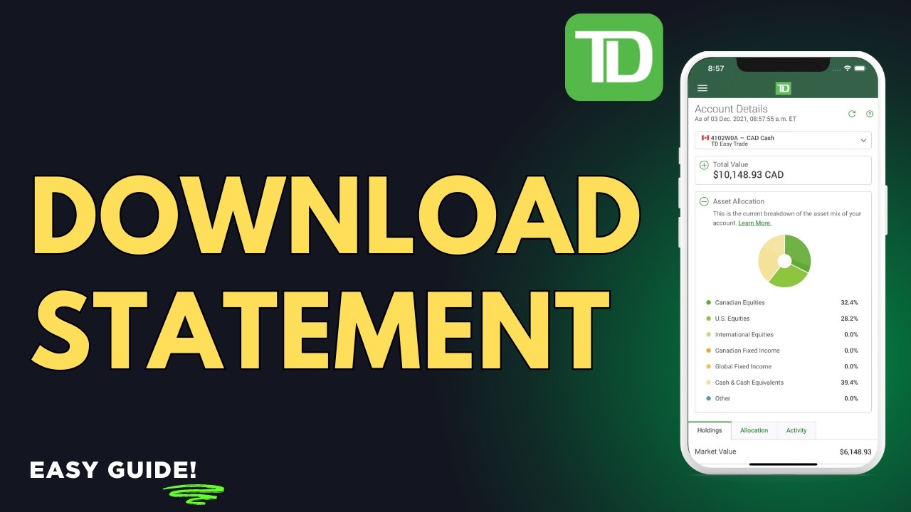 How to Download a TD Statement in PDF - YouTube