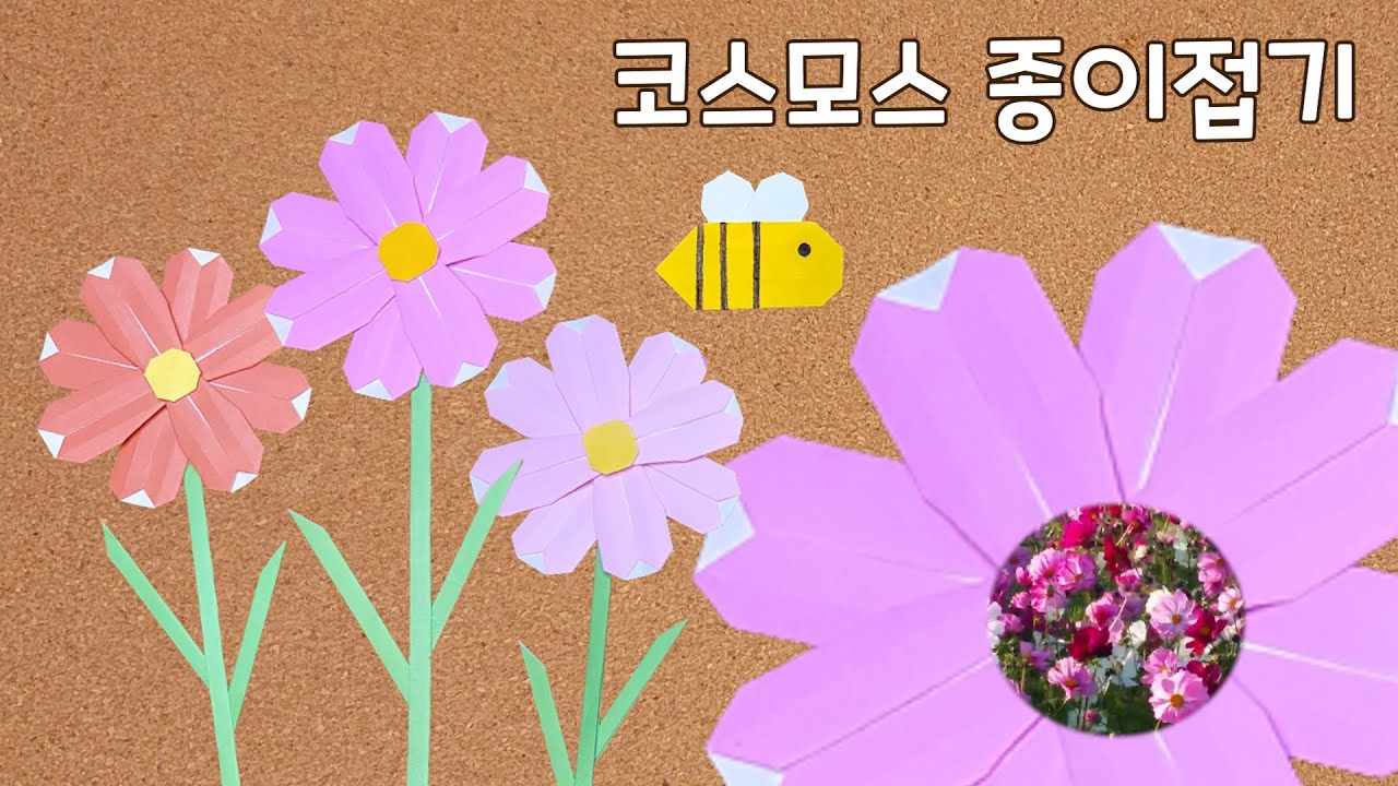 [쉬운종이접기] 코스모스 / 종이접기 / Cosmos / Origami / - YouTube