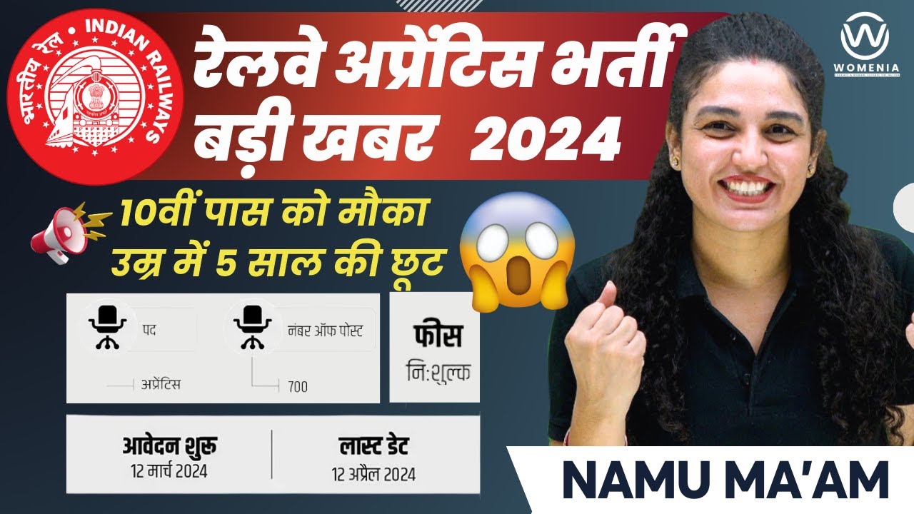 Railway Apprentice Bharti 2024 | Railway Vacancy 2024 | Post , Exam ...