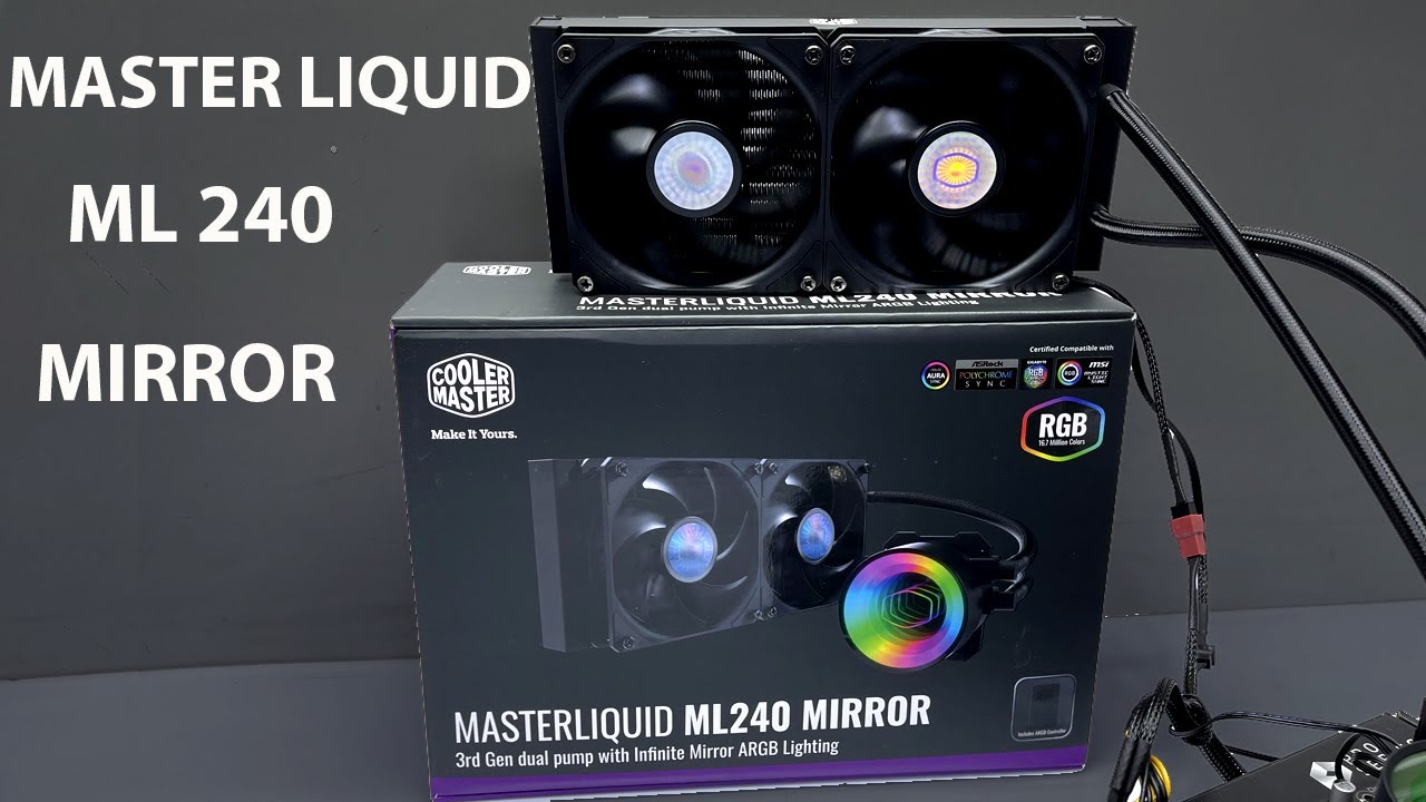Cooler Master Master Liquid ML240 Mirror unbox install test - YouTube