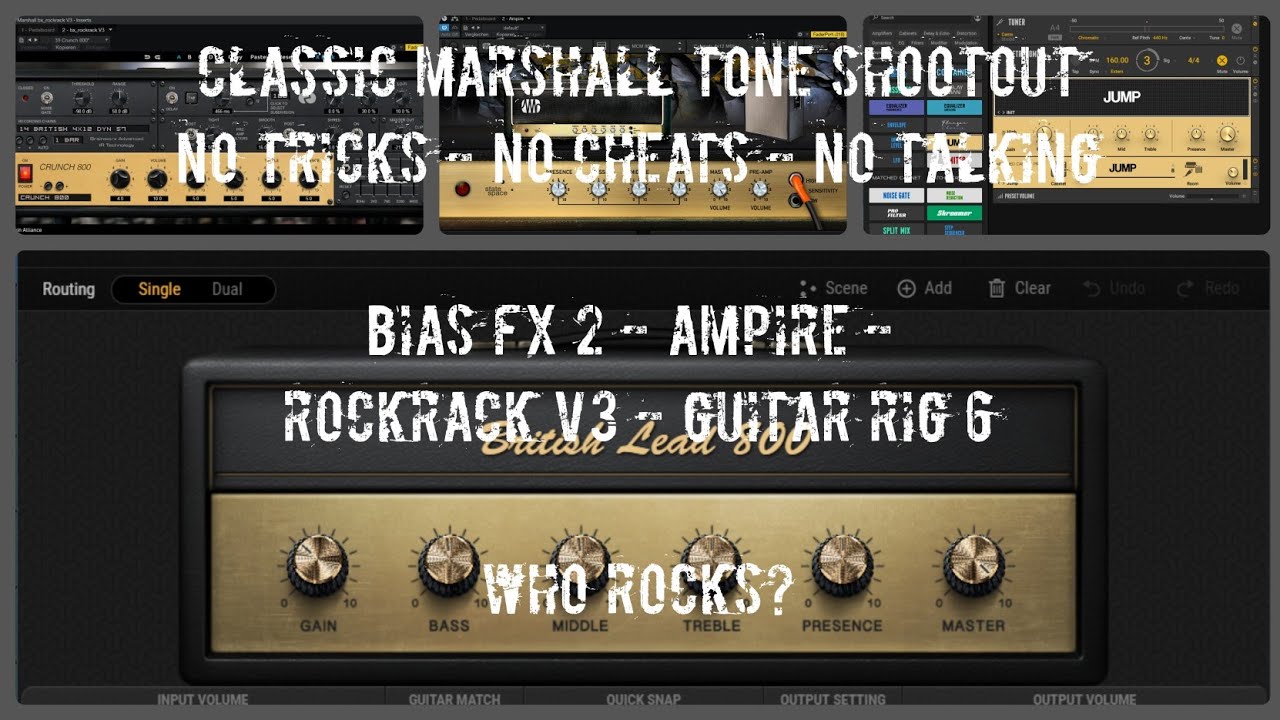 marshall tone Plugin VST shootout - bias fx2 - ampire - bx_Rockrack V3 ...