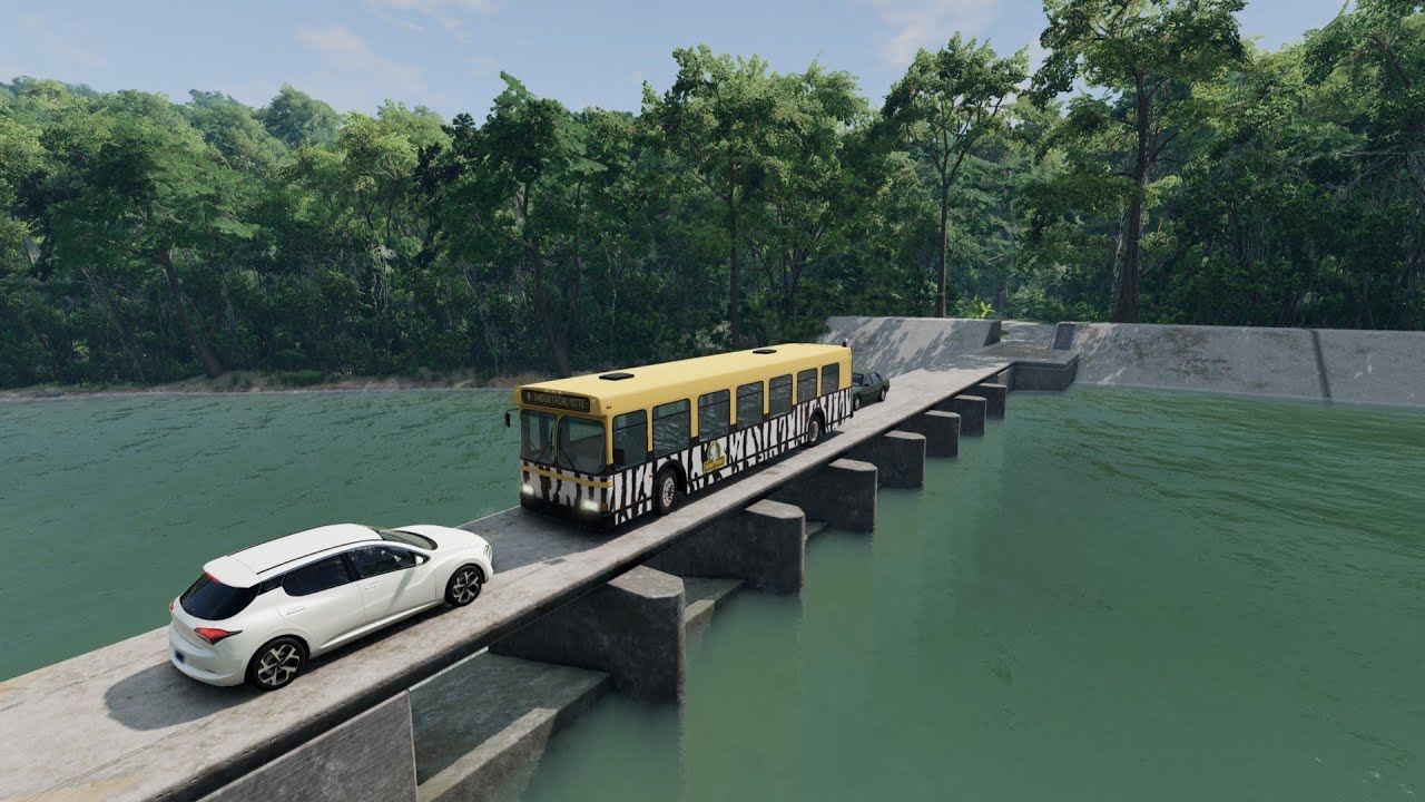 Safety Bus Route In Jungle Road | BeamNG drive - YouTube