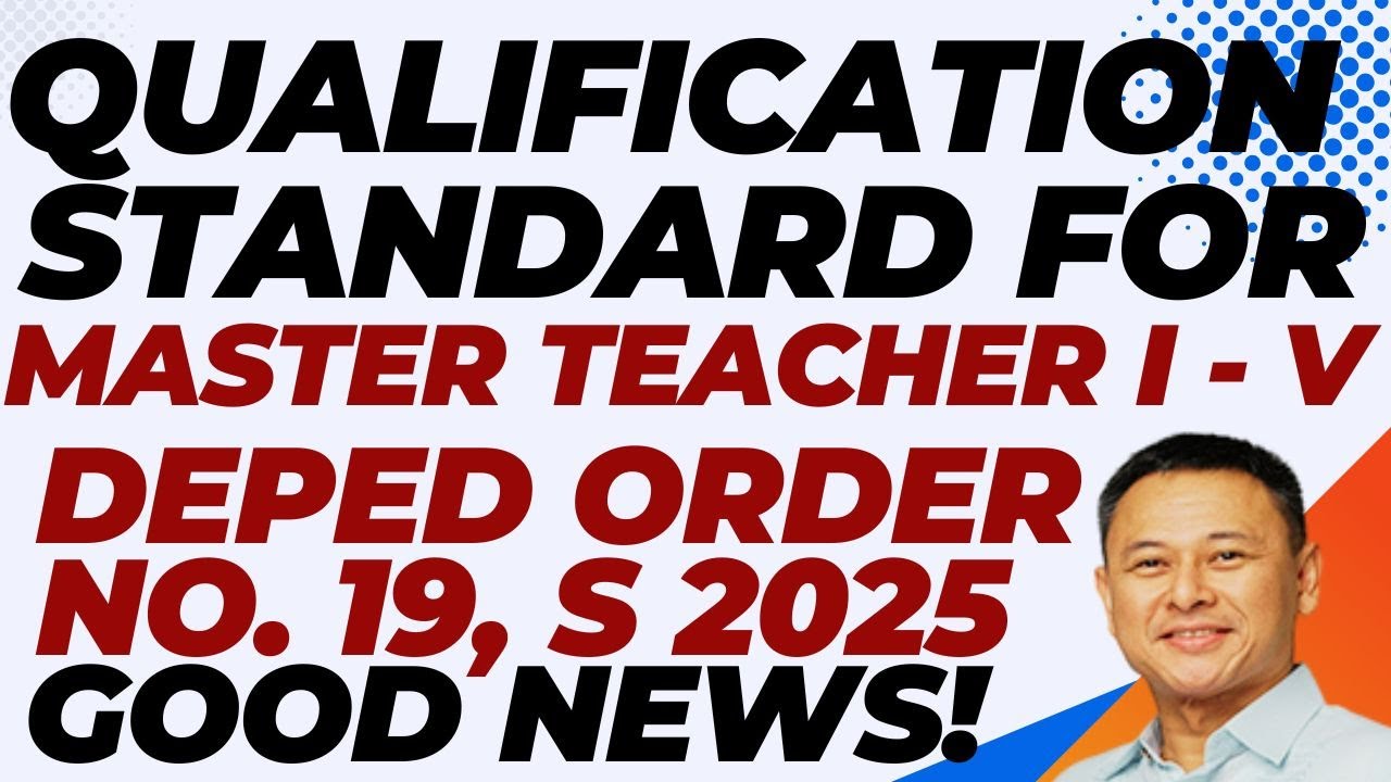 QUALIFICATION STANDARD FOR MASTER TEACHER 1 - V - YouTube