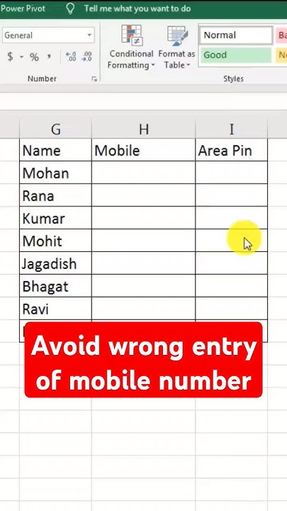 Restrict wrong entry of mobile number | Excel tutorials in Hindi #exceltech #exceltips # ...