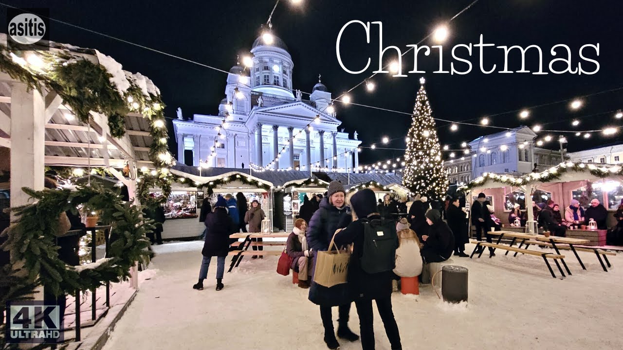 Helsinki Christmas Walk 🎅 Snowy city center after several days of ...
