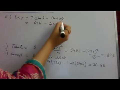 Total variation,explained and unexplained variation with example. - YouTube