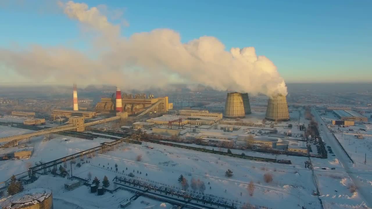 Factory In Winter Stock Video - YouTube