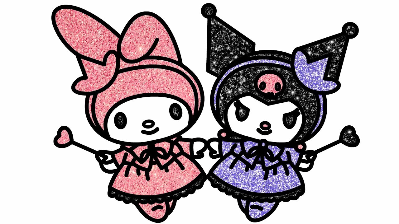 Vẽ Kuromi, My Melody Và Tô Màu Kim Tuyến - YouTube