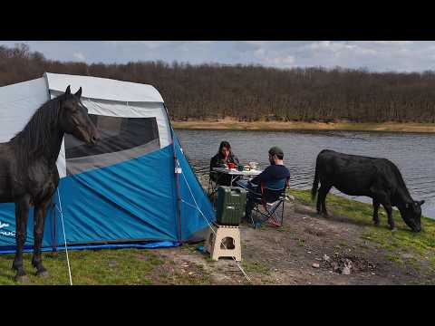 Göl Kenarında Sobalı Arpenaz Çadırda Kış Kampı | Fırında Tavuk