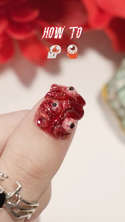 3D Halloween Brain Nail Art Tutorial🧠 - YouTube
