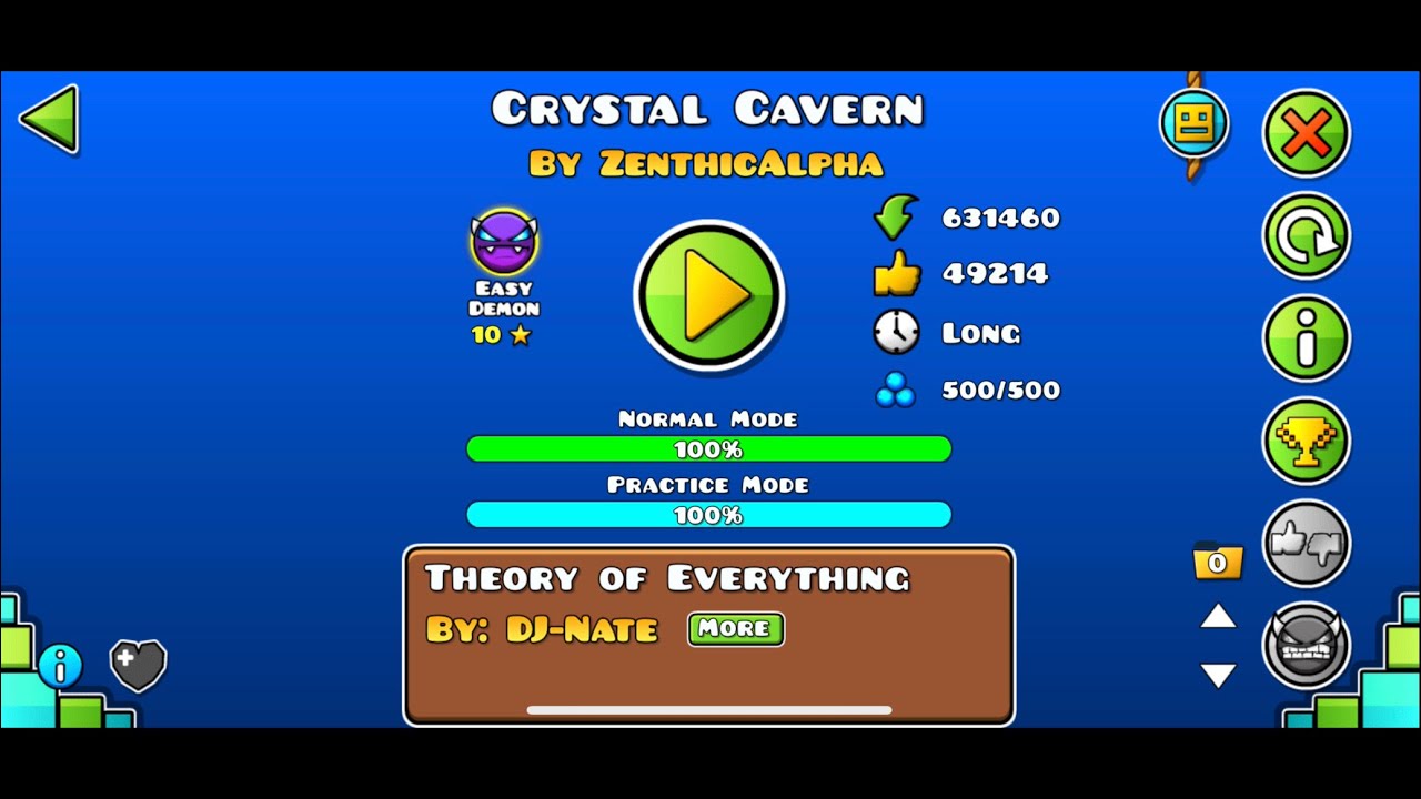 Geometry Dash: Crystal Cavern (Easy Demon) by ZenthicAlpha - YouTube