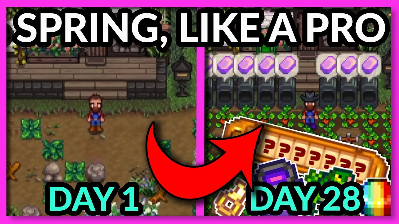 SPRING, like a PRO Challenge! | Can you beat me? | Stardew Valley ...