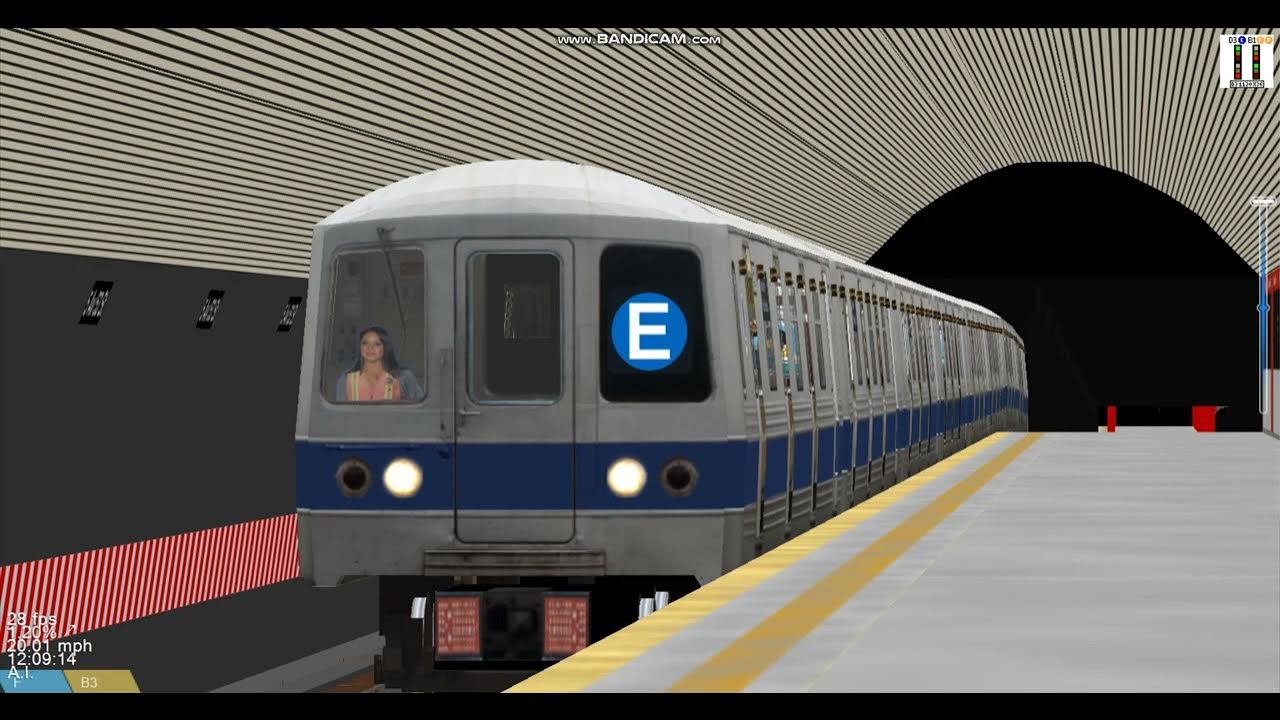 Openbve Pre-Goh R46 1989 E train arriving & departing at 5th avenue 53rd street - YouTube