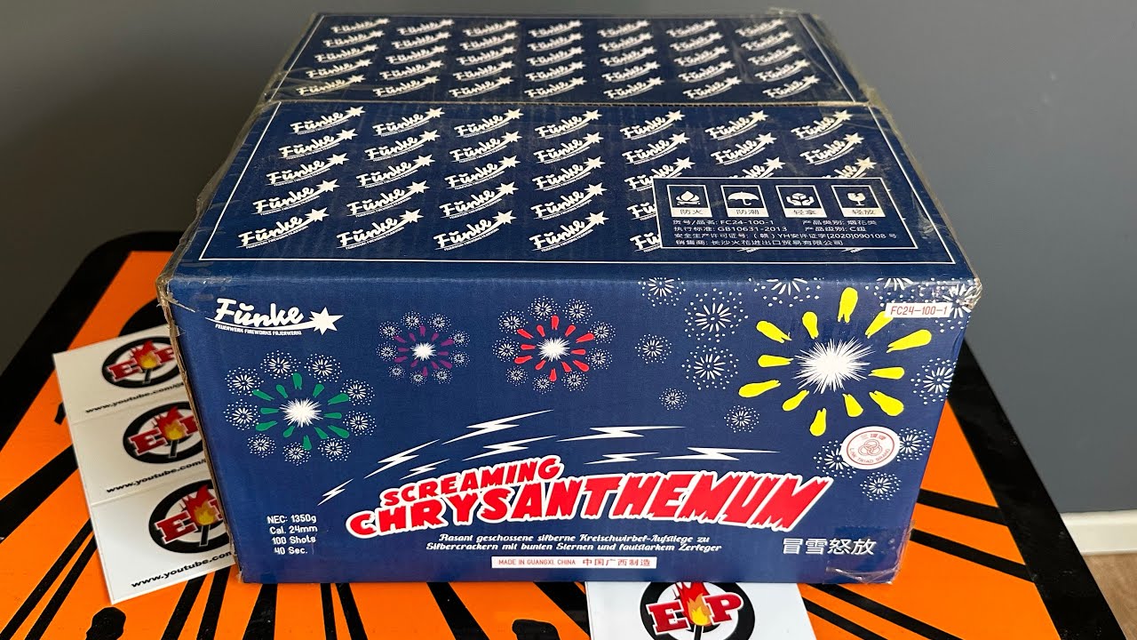 Screaming Chrysanthemum : Funke Fireworks : 100 Shots : 24mm : 1350 ...