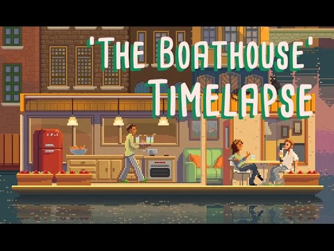 Pixel art Scene #38: 'The Boathouse' Timelapse - YouTube