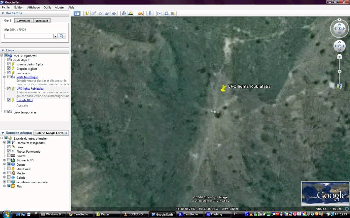 UFO Lights Google Earth Brazil - YouTube
