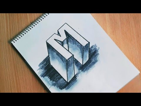 3D Letter Drawing - M - YouTube