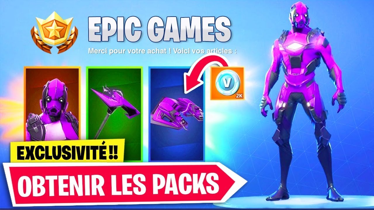 VOICI COMMENT OBTENIR tous les SKINS des PACKS FORTNITE !! - YouTube