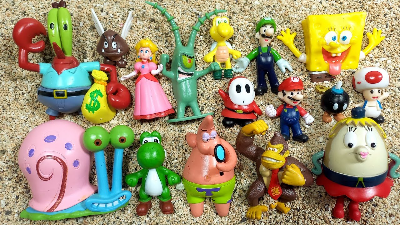 SPONGEBOB SQUAREPANTS,PETRIX,PLANKTON,MARIO,SQUID WARD,MR CRAB,PEARL ...