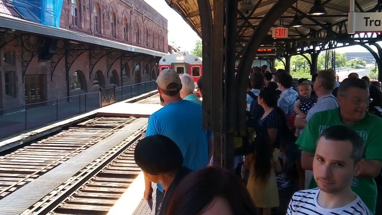 CT Rail train arriving at Hartford's Union Station - YouTube