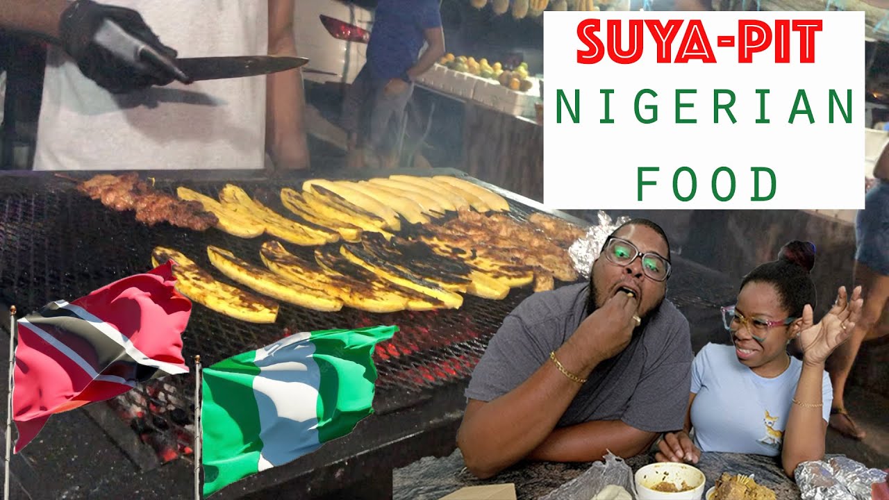 Nigerian Food Mukbang SUYA PIT, Eddie Hart Food Village l Trini ...