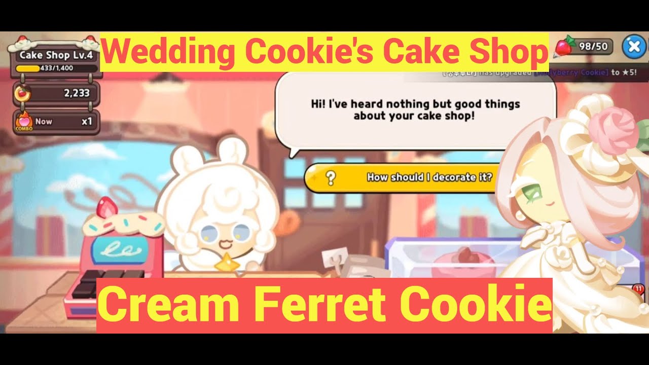 Wedding Cookie Cake Shop: Cream Ferret Cookie (5 Hearts Tail Sharing Cake) - Cookie Run Kingdom ...
