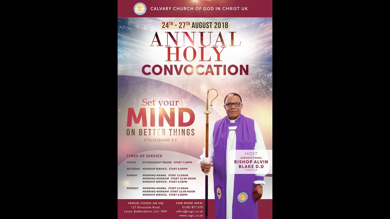 COGIC UK General Convention 2018 Sunday Evening Service - YouTube