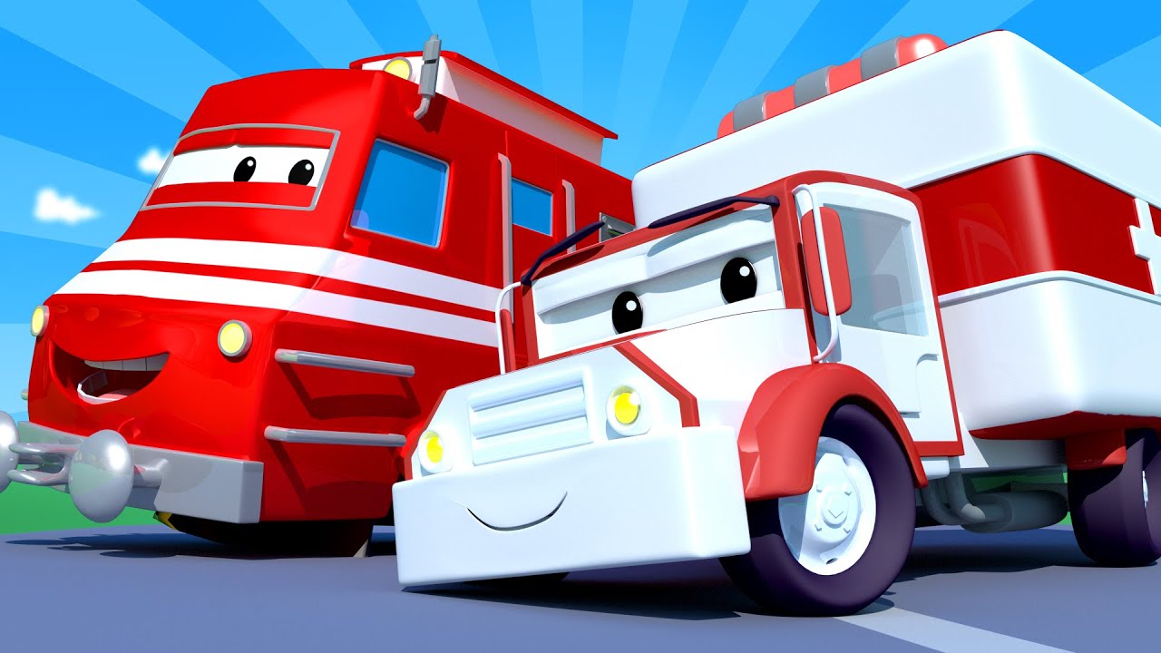 Troy The Train - Amber the ambulance 3 - Car City ! Train Cartoon for ...