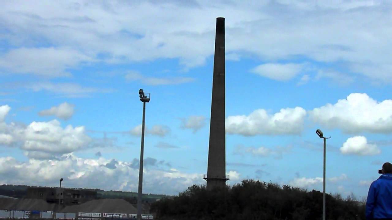 Methil Power Station Chimney Demolition - YouTube