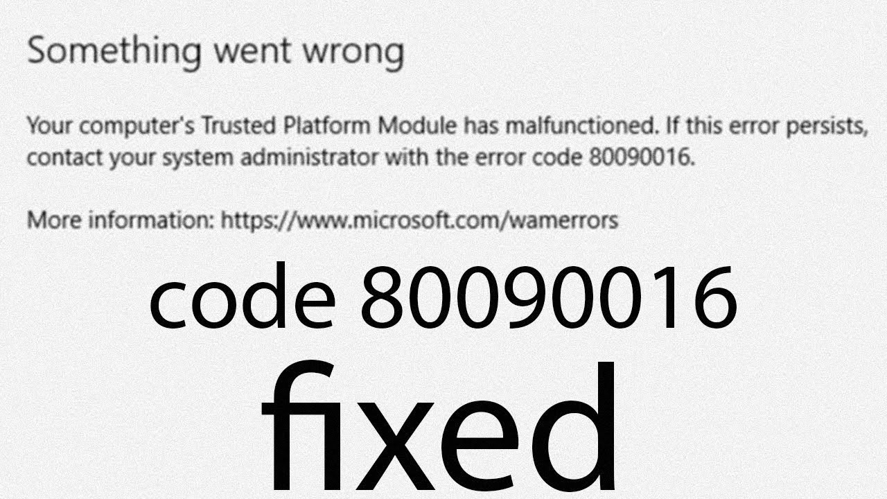 How To Easily Fix The Error Code 80090016 On Windows 10 11 YouTube