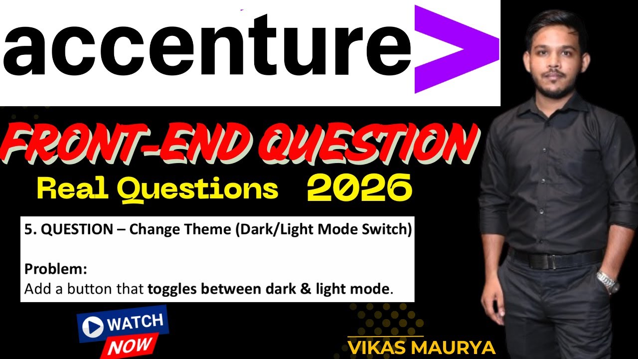 Accenture Front-End Questions | toggle between dark/light color # ...