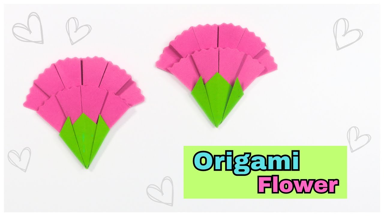 Origami Carnation Paper Flower Tutorial - YouTube