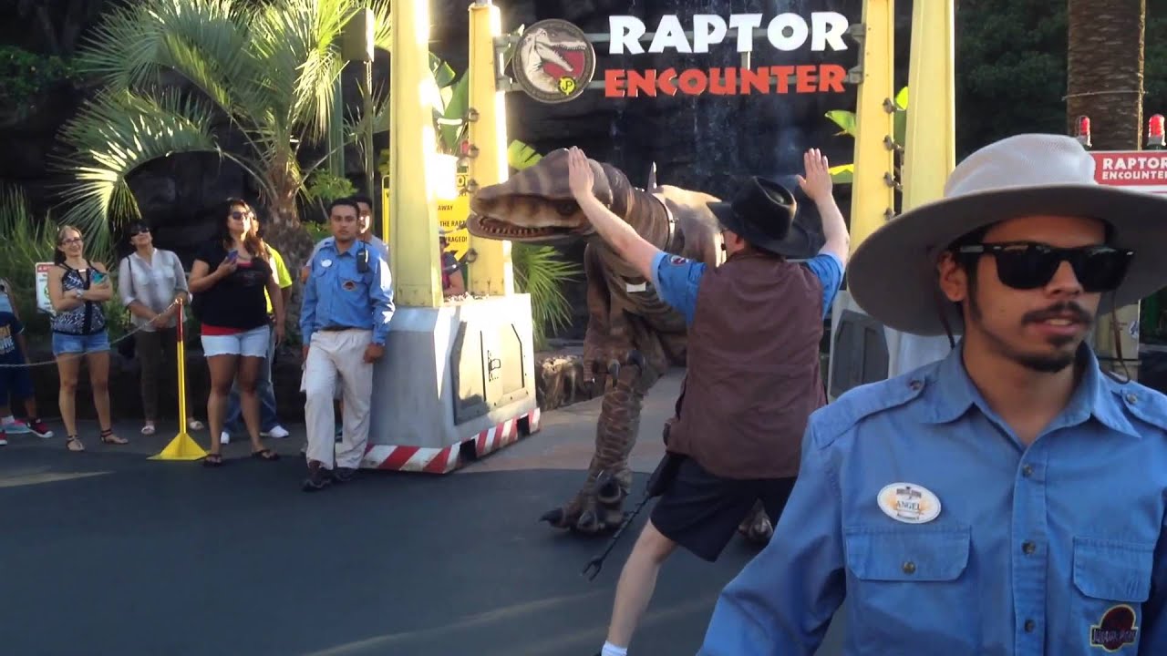 Raptor encounter at Jurassic park ride at universal w - YouTube