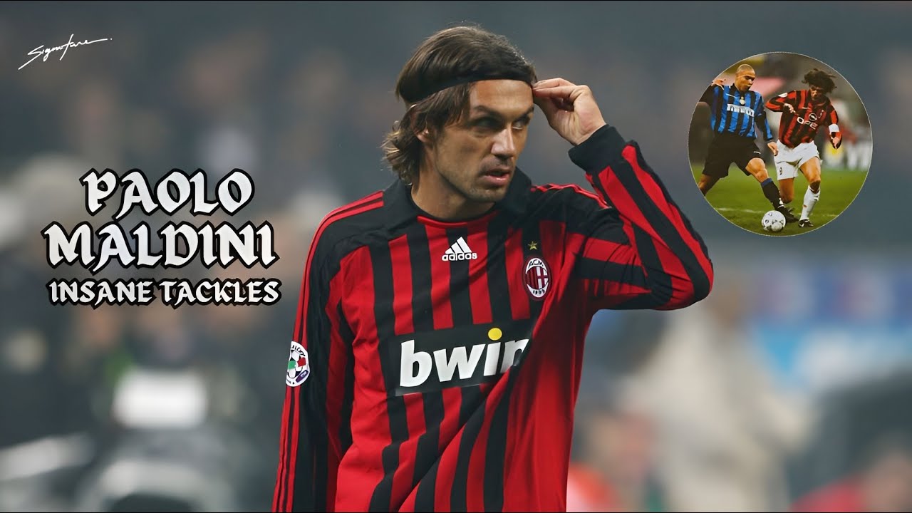 Paolo Maldini Insane Tackles. - YouTube