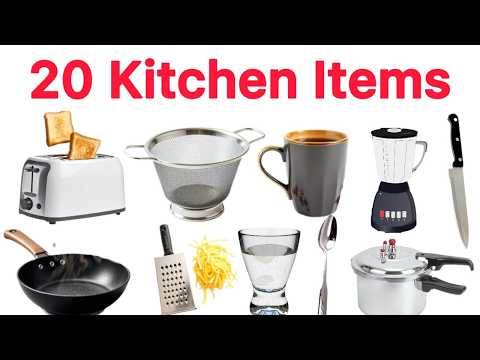 20 Kitchen Items name in english and hindi | Learn kitchen utensils name | 20 किचन के सामान के नाम