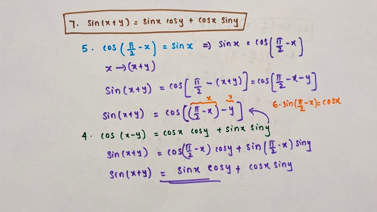 Sin x Y Sin X Cos Y Cos X Sin Y Trigonometric Identity 7