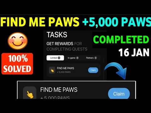 Paws New Task Find My paws || How to complete paws new task - YouTube