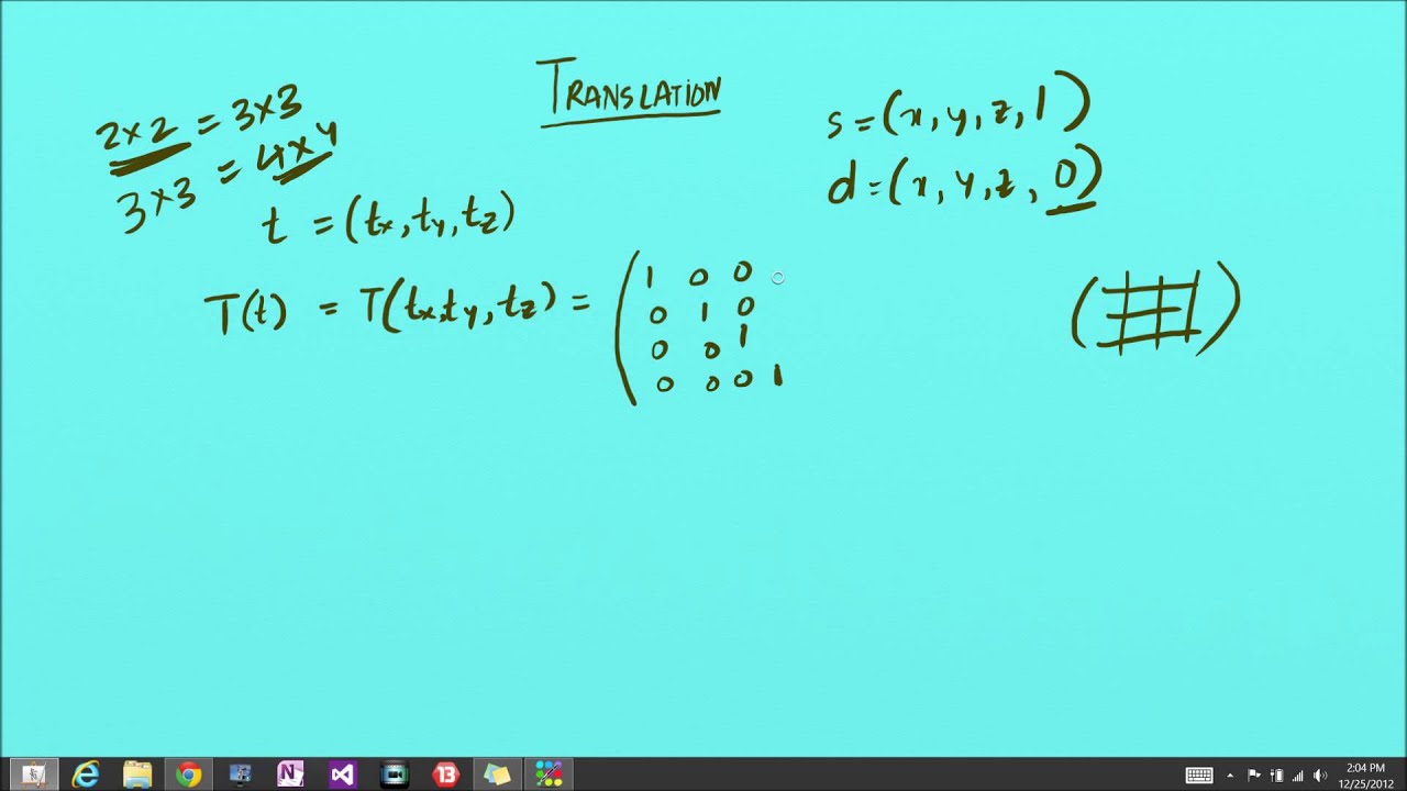 3D Game Math | Matrix Translation Transform - YouTube