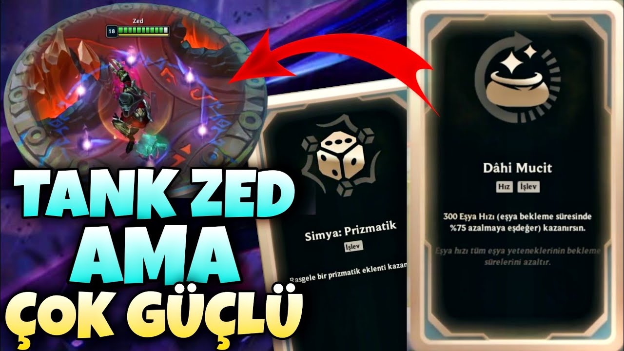 FULL TANK ZED AMA ÇOK GÜÇLÜ - LOL ARENA MODU - YouTube