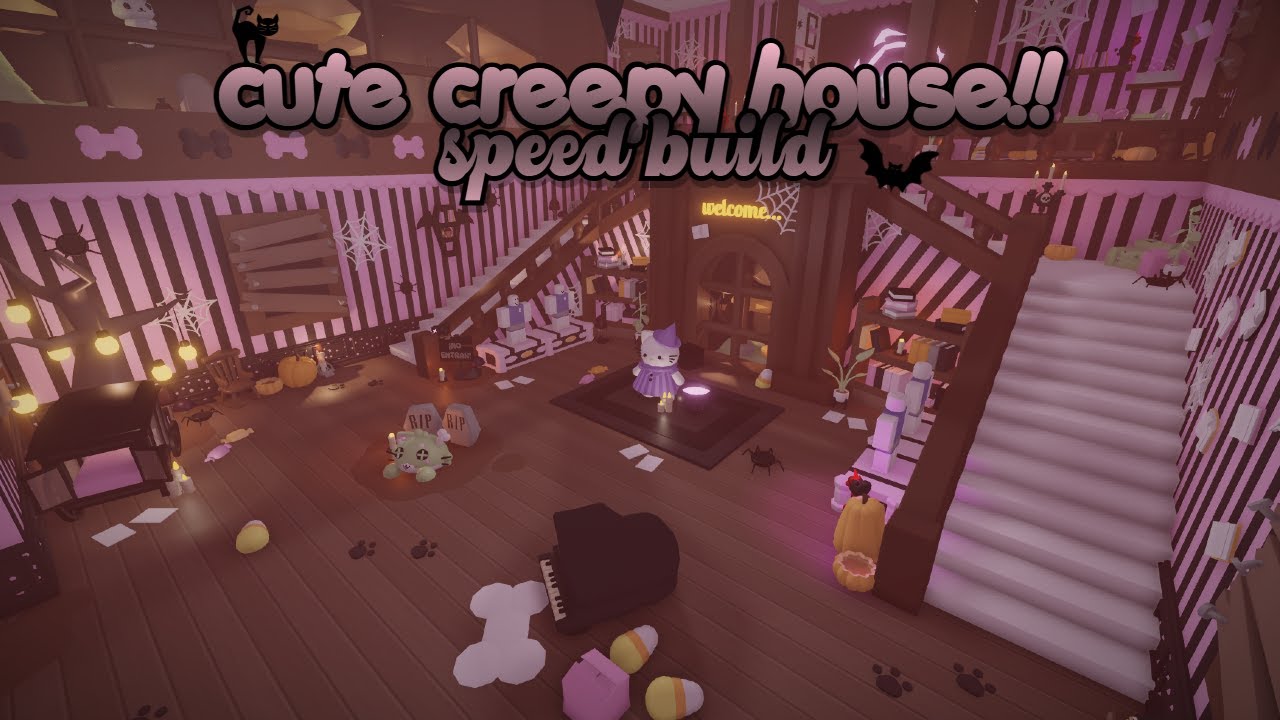 cute creepy adopt me halloween speed build!! - YouTube