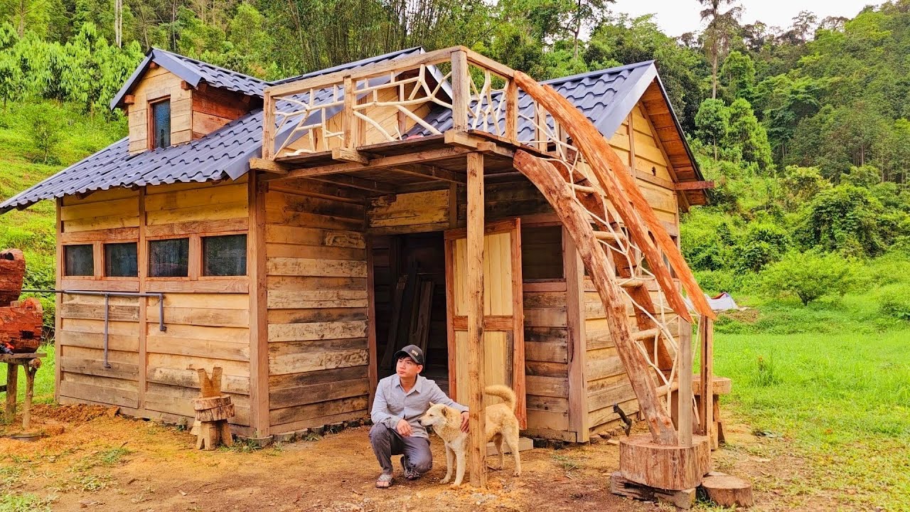 How to build a Balcony | Building a Wooden CABIN -Off Grid CABIN. - YouTube